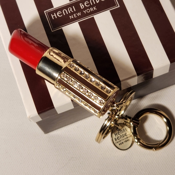 henri bendel | Accessories | Henri Bendel Red Lipstick Sparkly Keychain ...